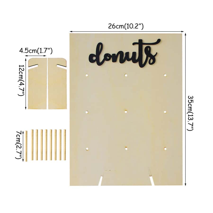 1pc Donut Wall display Donut rack Party Wooden donut rack Donut party ...