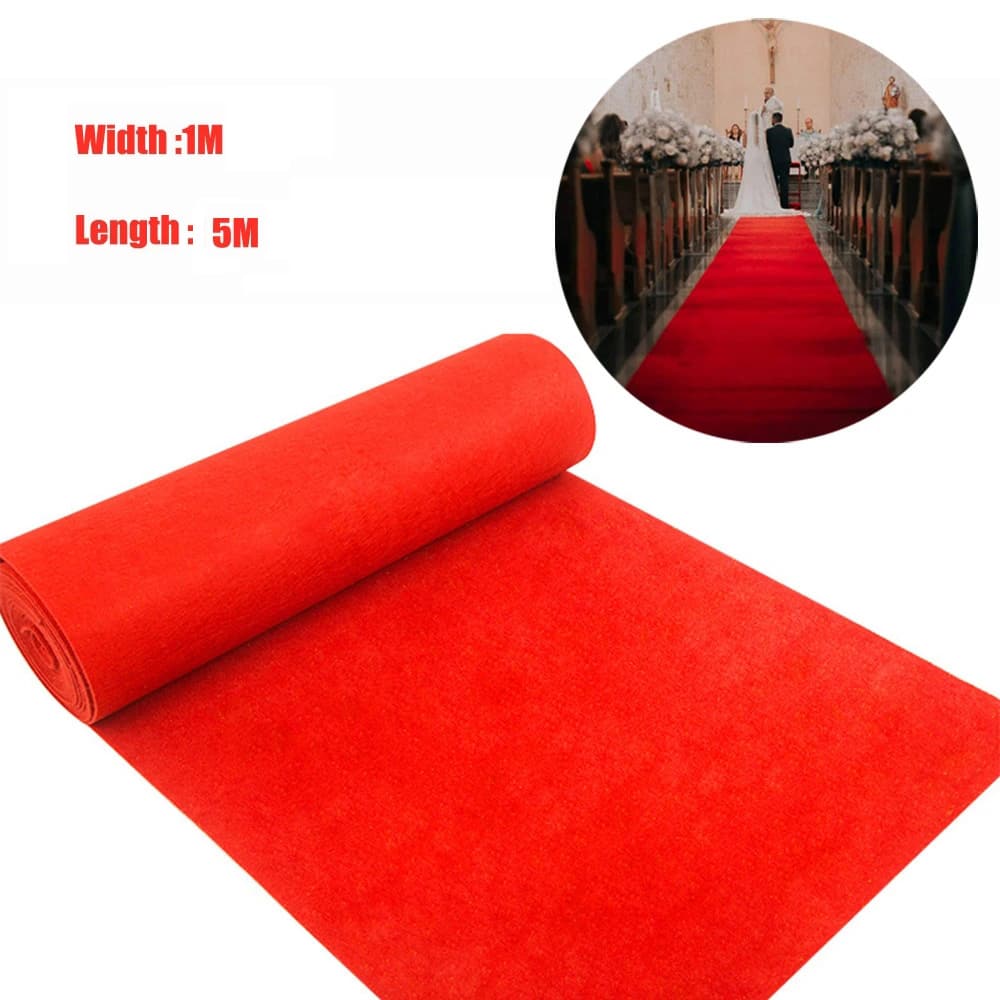 Disposable Red/white Carpet Wedding Aisle Runner 100x500cm Indoor ...