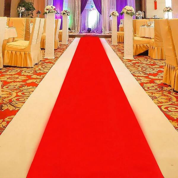 Disposable Red/white Carpet Wedding Aisle Runner 100x500cm Indoor ...