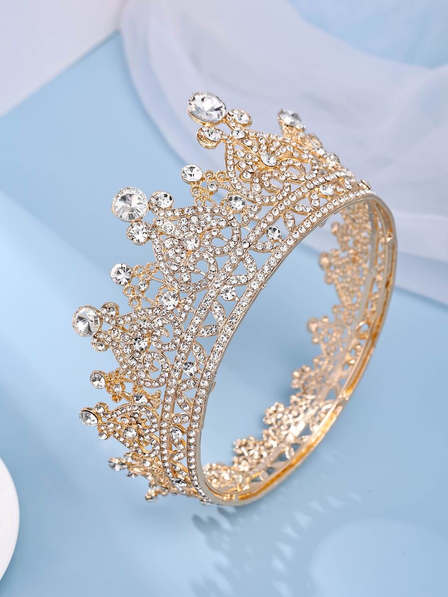 1pc Women Rhinestone Decor Glamorous Bridal Crown For Wedding Royal ...