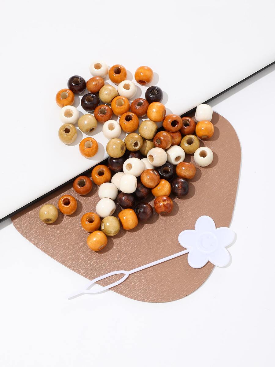 1pc Wooden Bead Hair Extensions Loop For Box Braids, Decorative Hair ...
