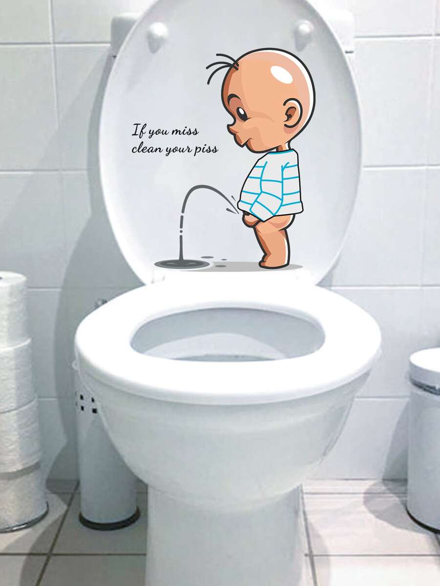 1pc Cute Cartoon Pvc Baby Urinal Guide Sticker For Toilet, Self ...