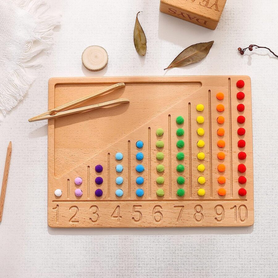 Wooden Number Alphabet Board Counting Matching Game Letter Writing ABC ...