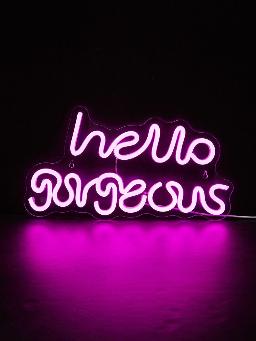 1PC LED-Hello Gorgeous LED Neon Sign USB Powered Wall Neon Signs For ...