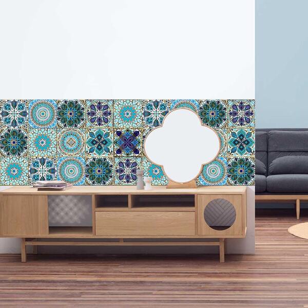 10pcs/set 10 X 10 CM PVC Wall Tile Sticker, Modern Mandela Pattern Peel ...