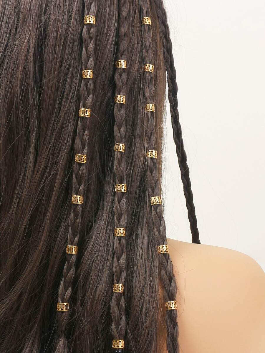40pcs Golden Braiding Hair Rings Punk Style Hair Accessories For Women ...