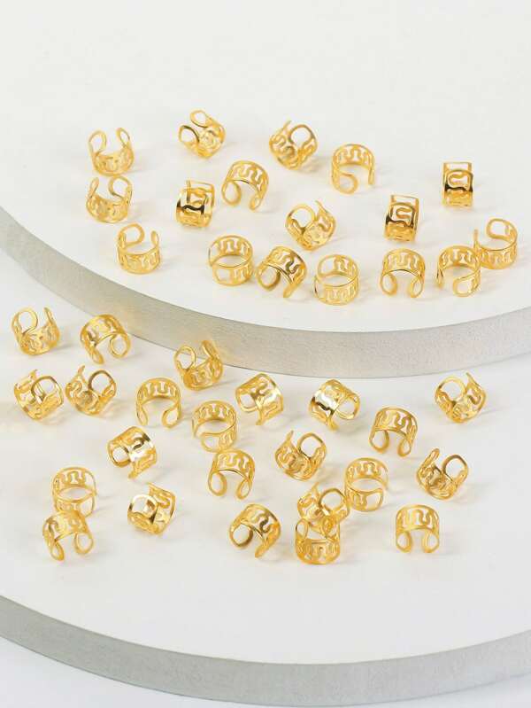 40pcs Hollow Out Hair Ring, Dreadlocks Beads Hair Braid Rings Clips ...