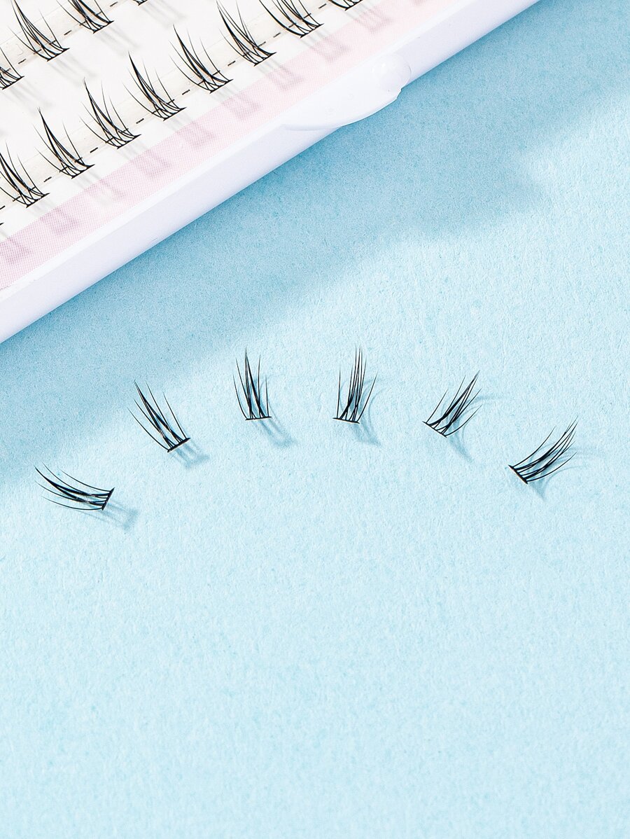 3-row Natural Crescent Moon Shaped Under Eyelash Extension Fish Tail ...