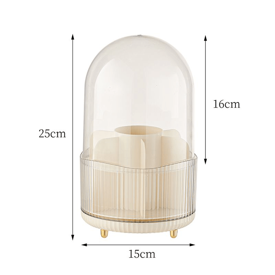 Rotating Cosmetic Storage Box With Divided Compartments, Dustproof ...