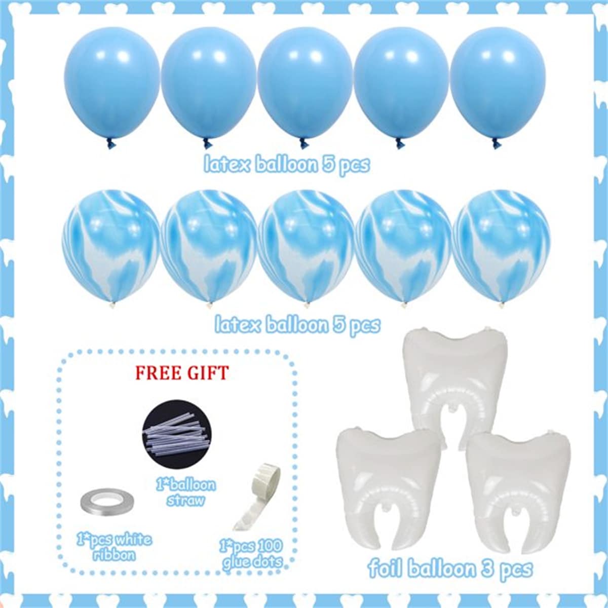 Tooth Theme Balloons Set, Dental Graduation Party Balloons Decoration ...