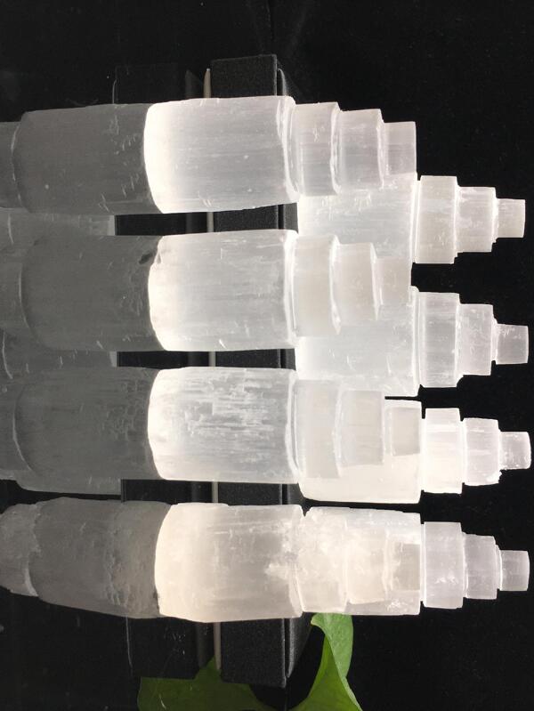 Natural Rough Crystal Gypsum Tower, Selenite Column, White Gypsum ...