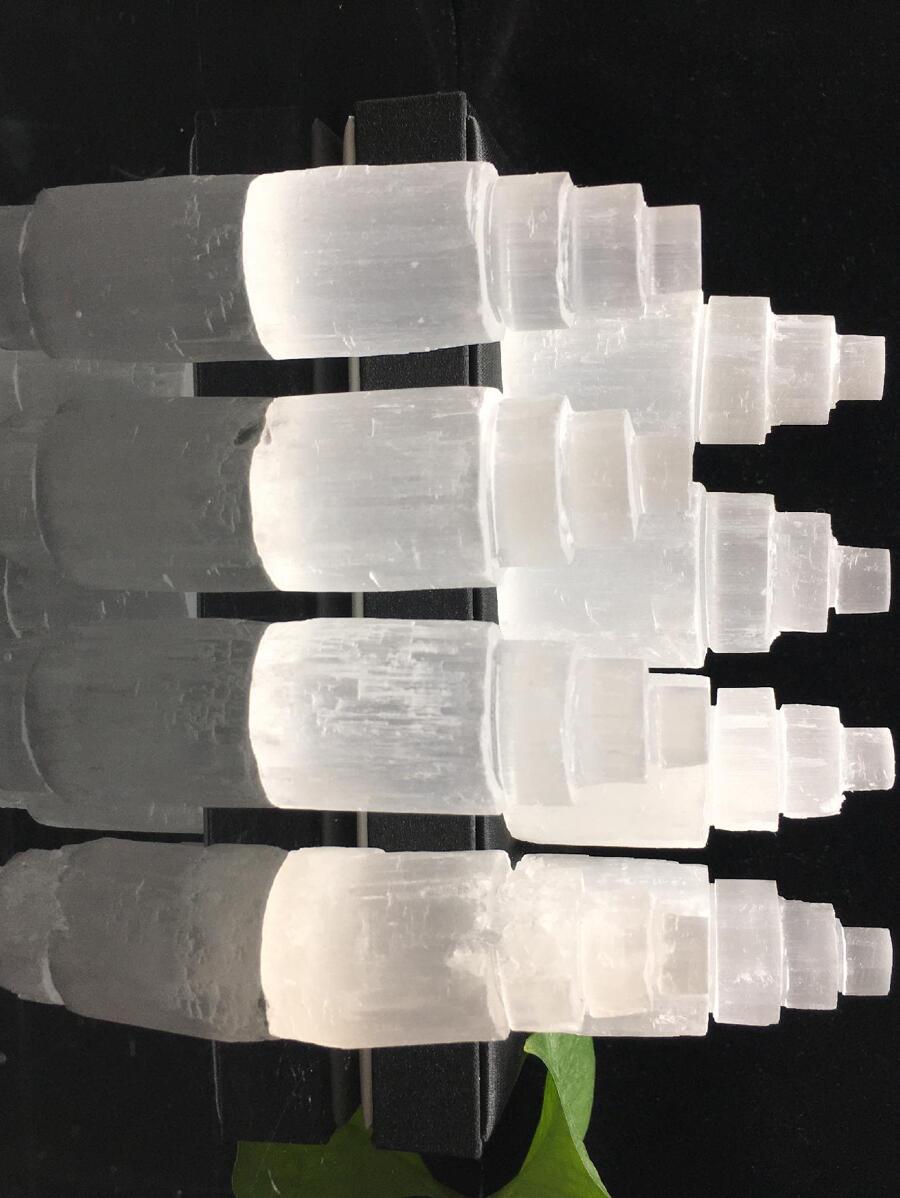 Natural Rough Crystal Gypsum Tower, Selenite Column, White Gypsum ...