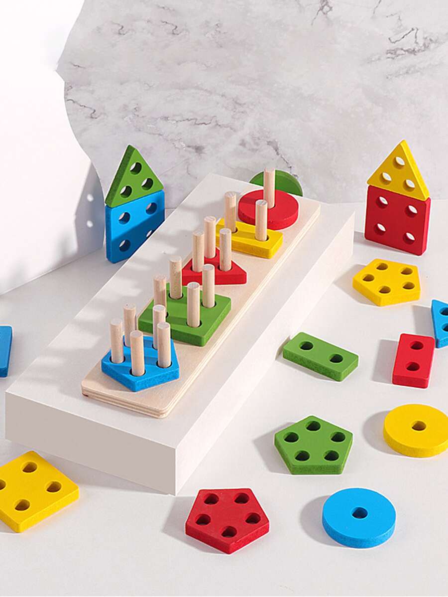 Wooden Sorting & Stacking Toys, Color Recognition Stacker Shape Sorter ...