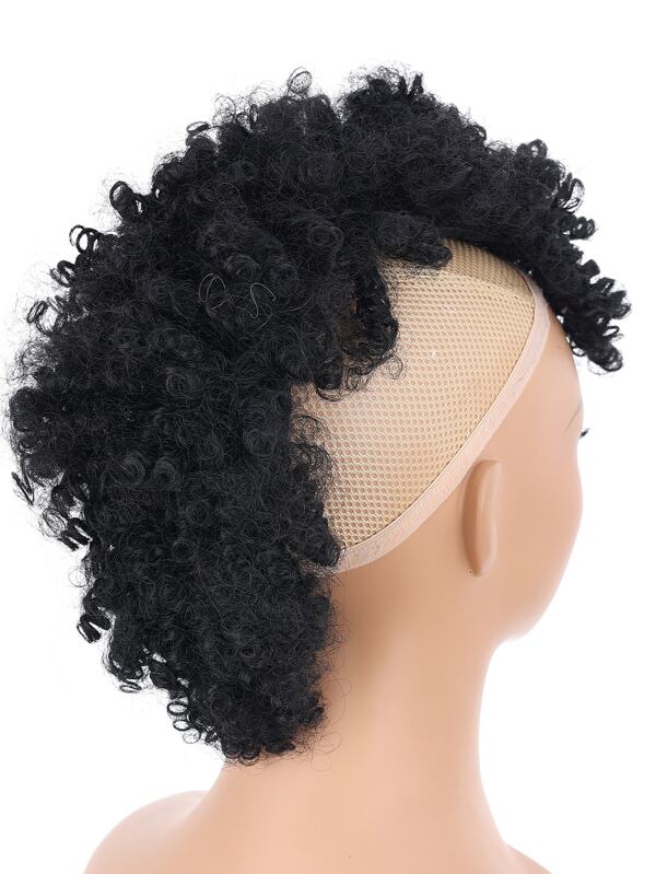 Ponytails Afro High Puff Hair Bun Ponytail Drawstring With Bangs ...