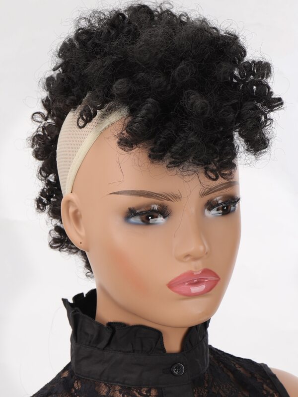 Ponytails Afro High Puff Hair Bun Ponytail Drawstring With Bangs ...