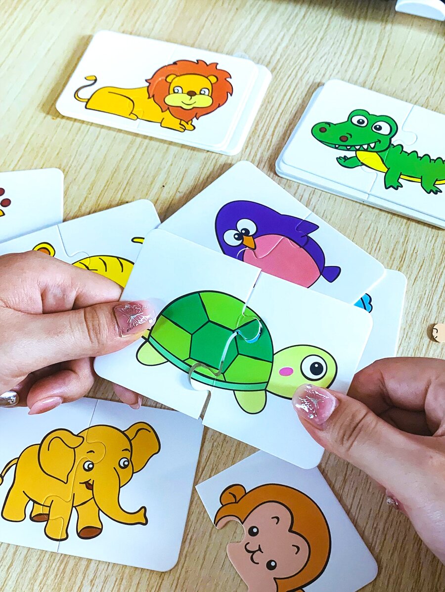 Montessori Early Education Matching Card Game Puzzle Toy Cartoon Shape ...