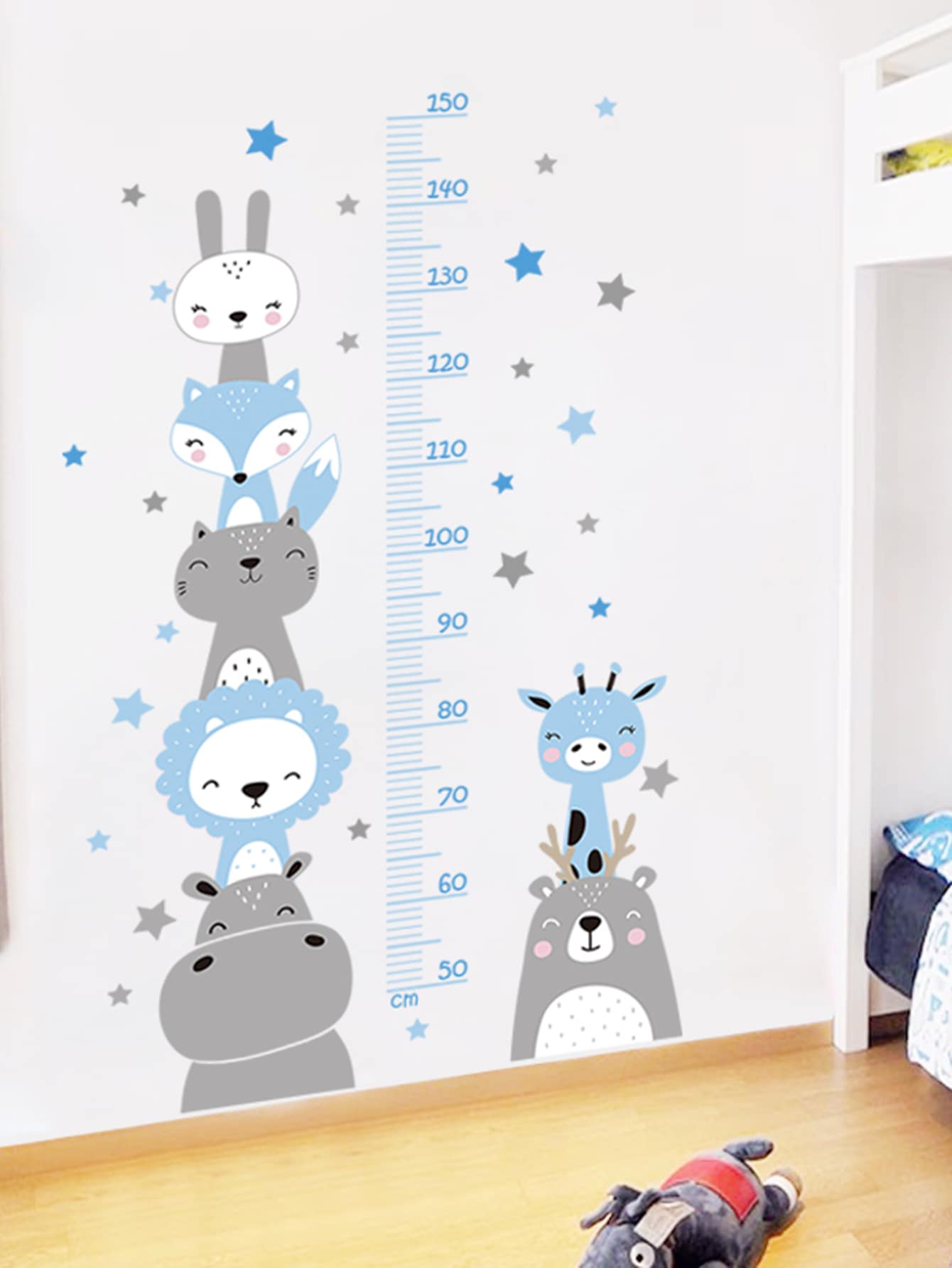 Animals Growth Measurement Wall Sticker Kids Height Chart Wall Decal ...