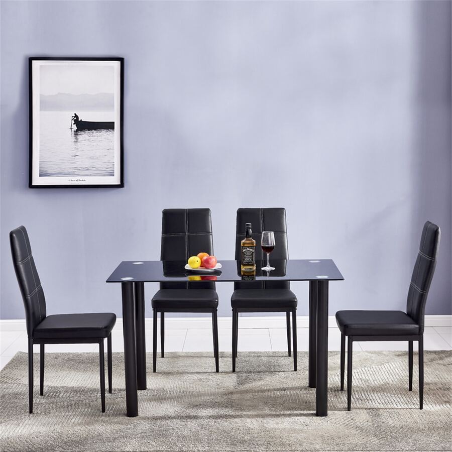 Simple Round Tube Table Leg Table Black | SHEIN USA