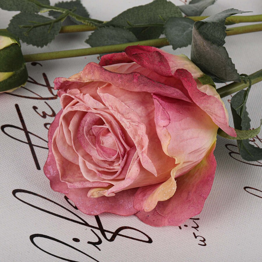 High-end Simulated Roasted Rose With Realistic Burnt Edges, Single Stem ...