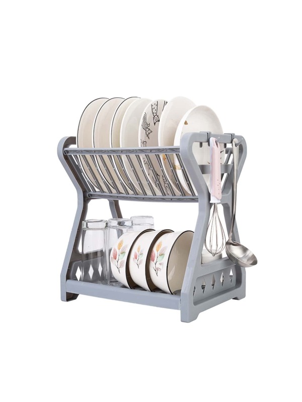 One piece double dish storage drainer kitchen rack | SHEIN USA