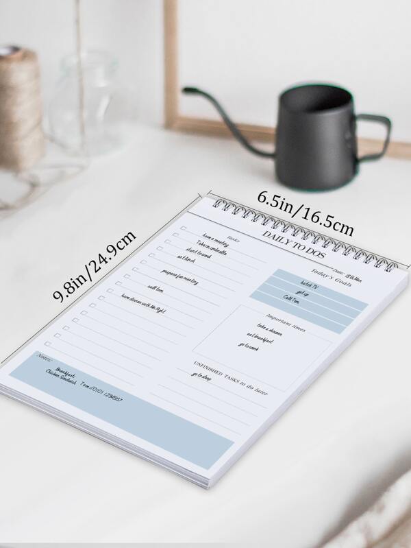 Daily Planner Notepad - To-Do List Tasks with Goals and Notes Section ...