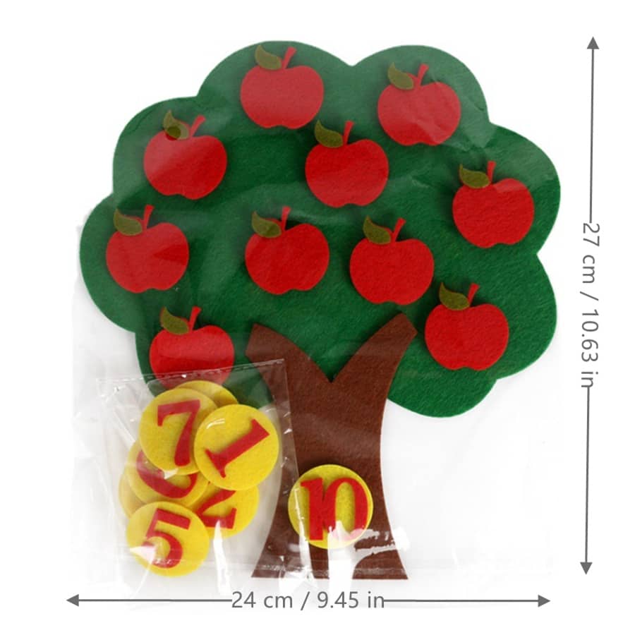 árbol de manzana aprendiendo con número fieltro Tablero para , para ...