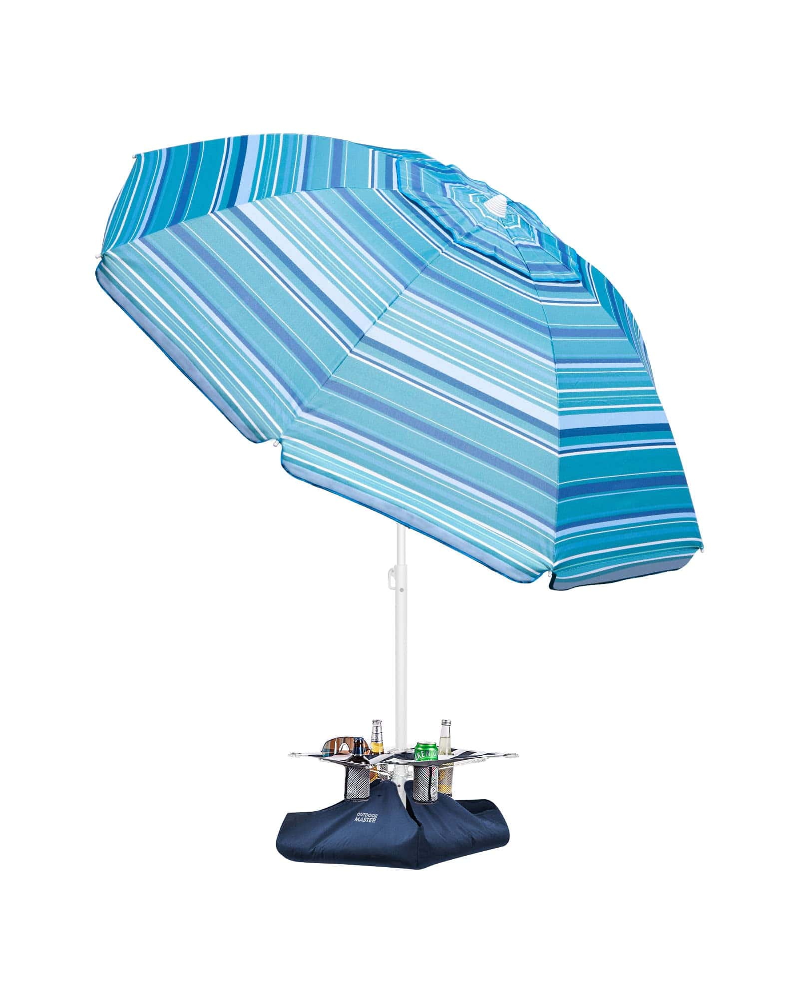 8FT Large Beach Umbrella, Portable Outdoor Umbrella with UPF50+ UV ...