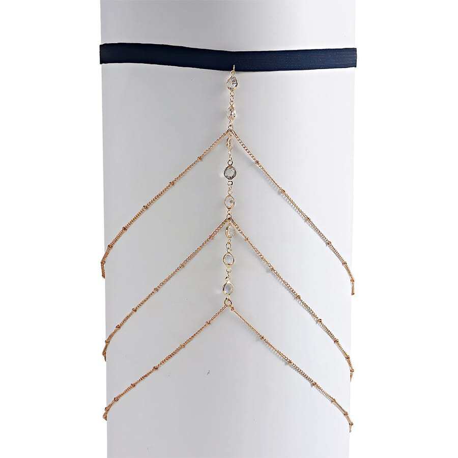 New Multi-Chain Leg Chain, Gold Color Sexy Diamond Multilayer Thigh ...