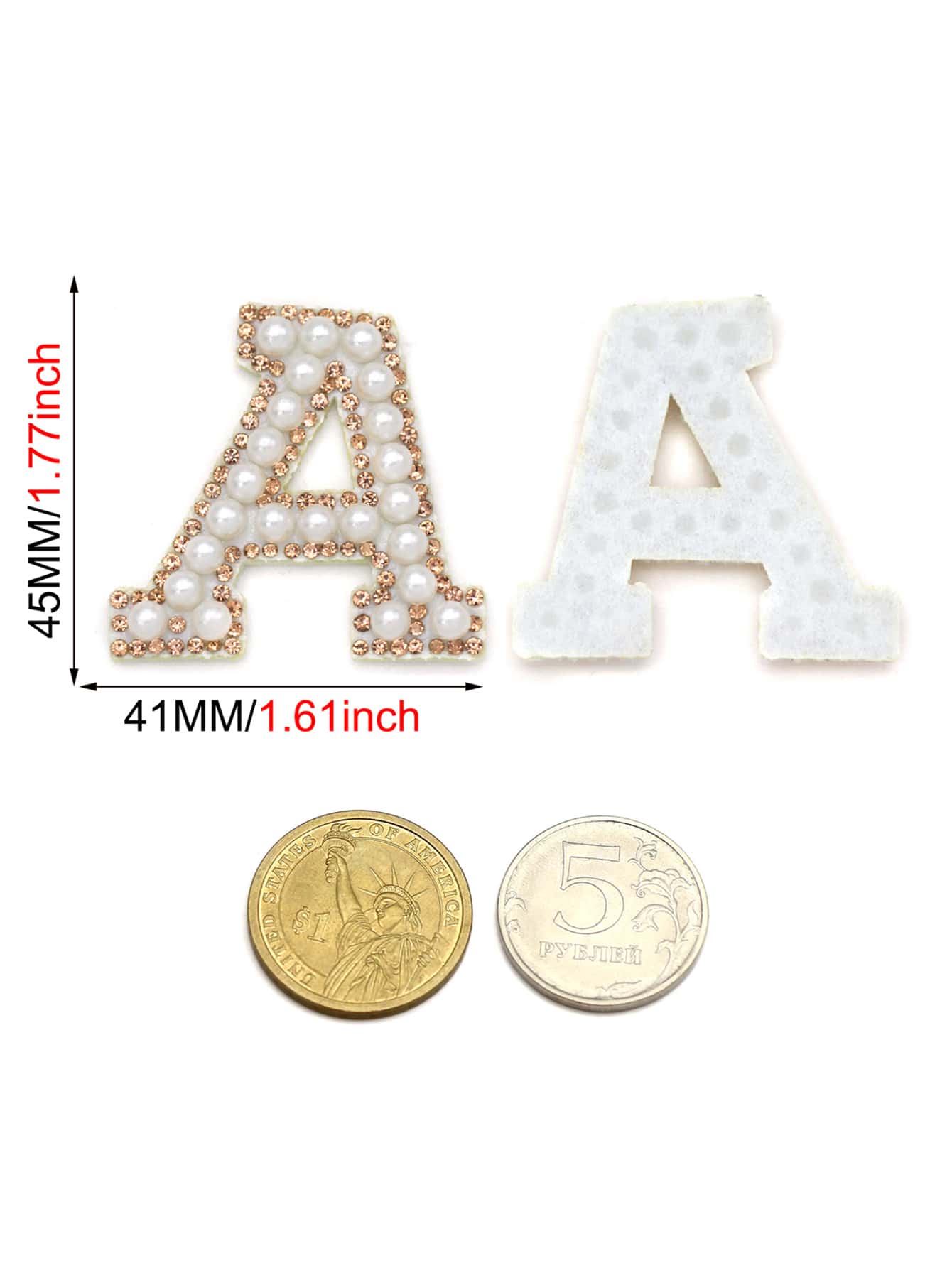 26 English Letters Faux Pearl Rhinestone Patches For Clothes A-Z ...