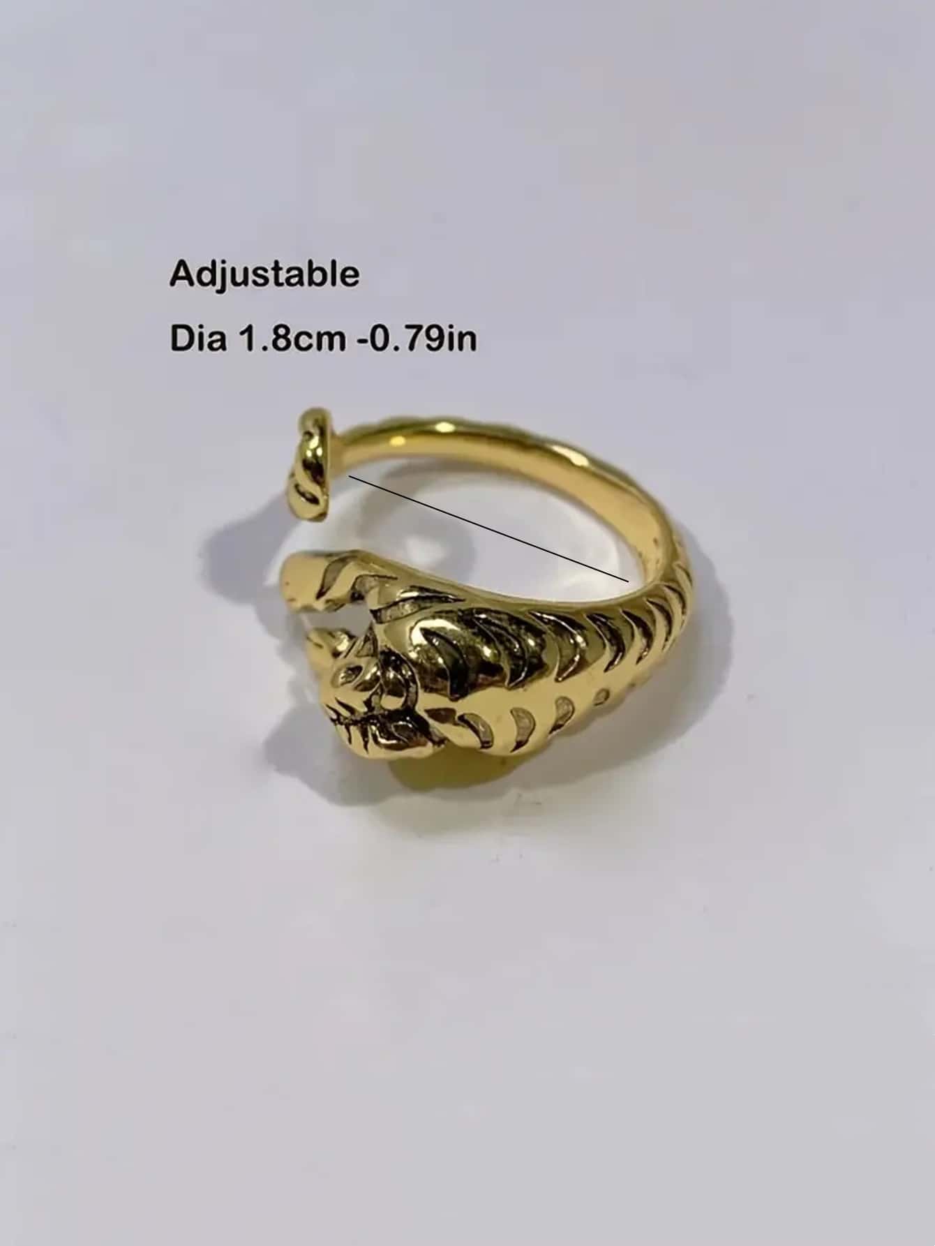 Personality Vintage Ring Men's Creativity Tiger Head Ring Open Mouth ...
