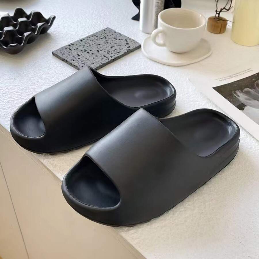 Comfortable And Minimalist Cool Black Eva Slippers | SHEIN USA