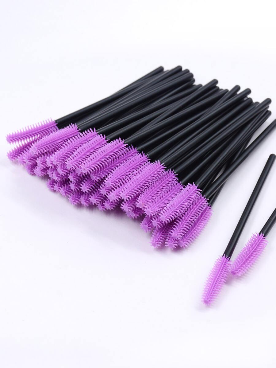 50Pcs Silicone Mini Eyelash Brushes Lash Mascara Wands Applicators ...