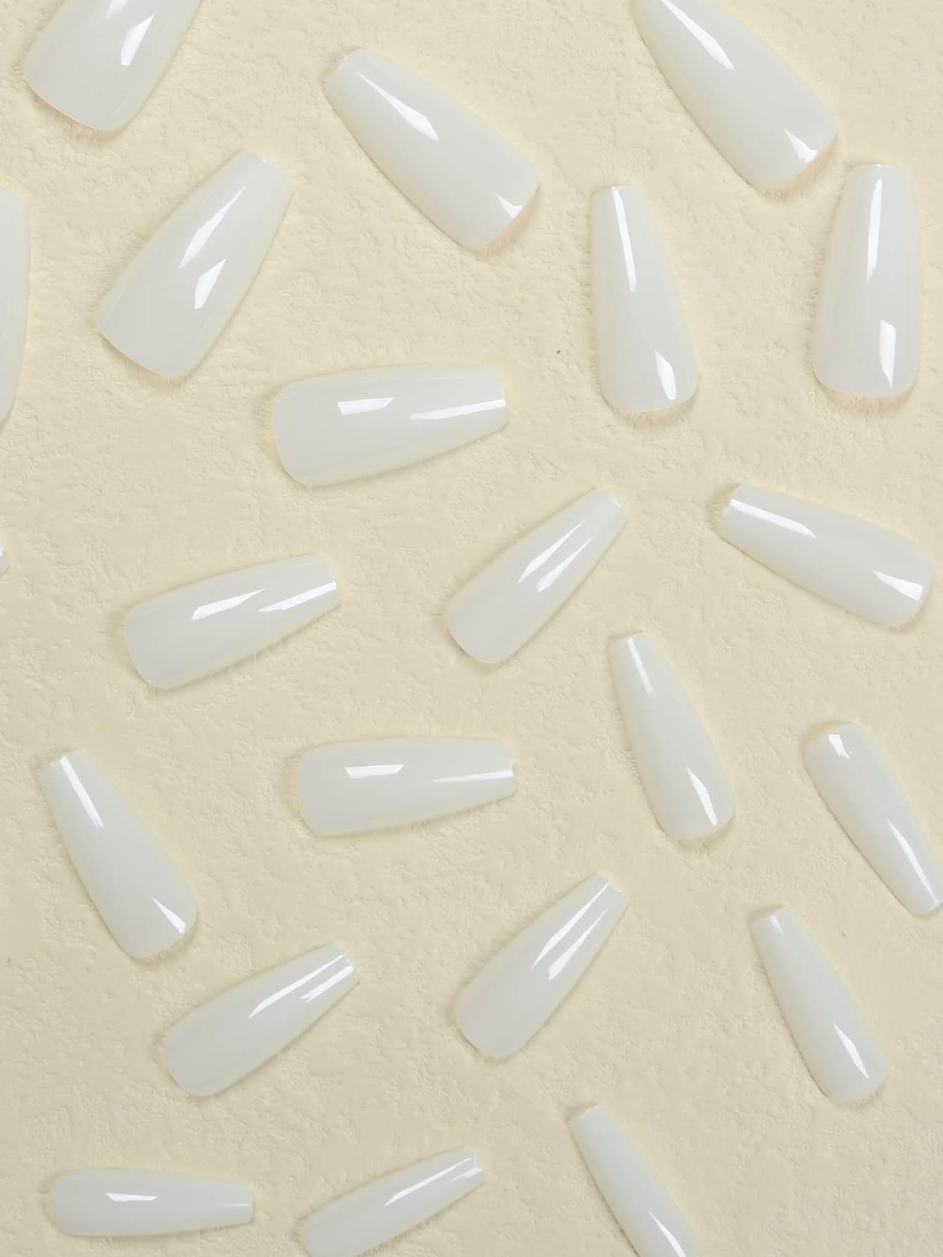 White False Nails For Daily Or Summer Use, 24pcs Solid Press On Nails ...