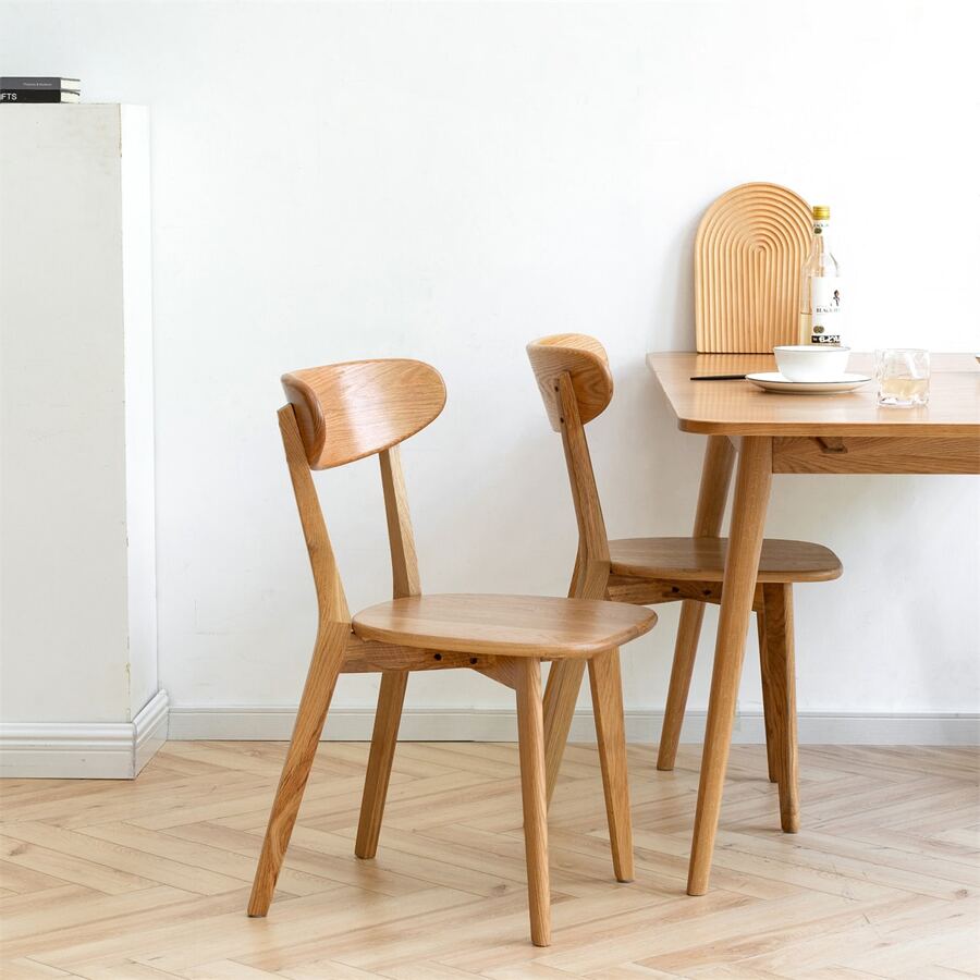 Dining chair wooden FAS grade oak natural wood made in North America ...