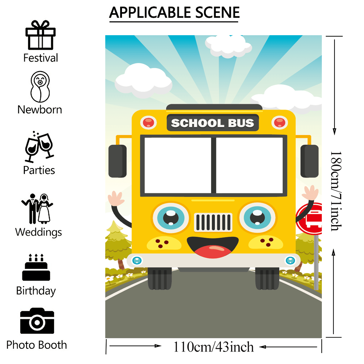 6x4ft School Bus Photo Prop Back to School Party Decorations Backdrop ...