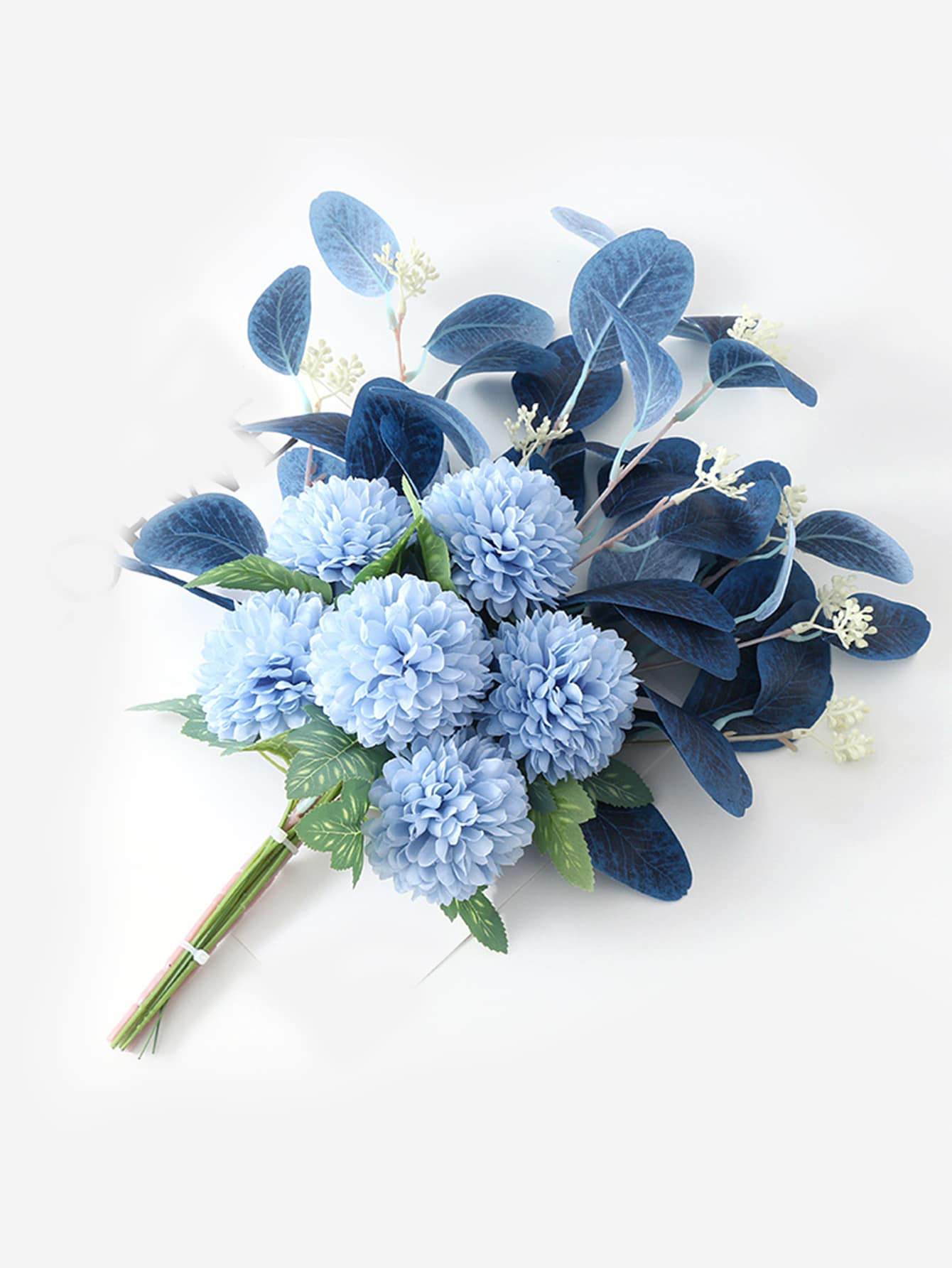 A bunch Blue Artificial Flowers Bouquets Faux Fake Flowers Plants Silk ...