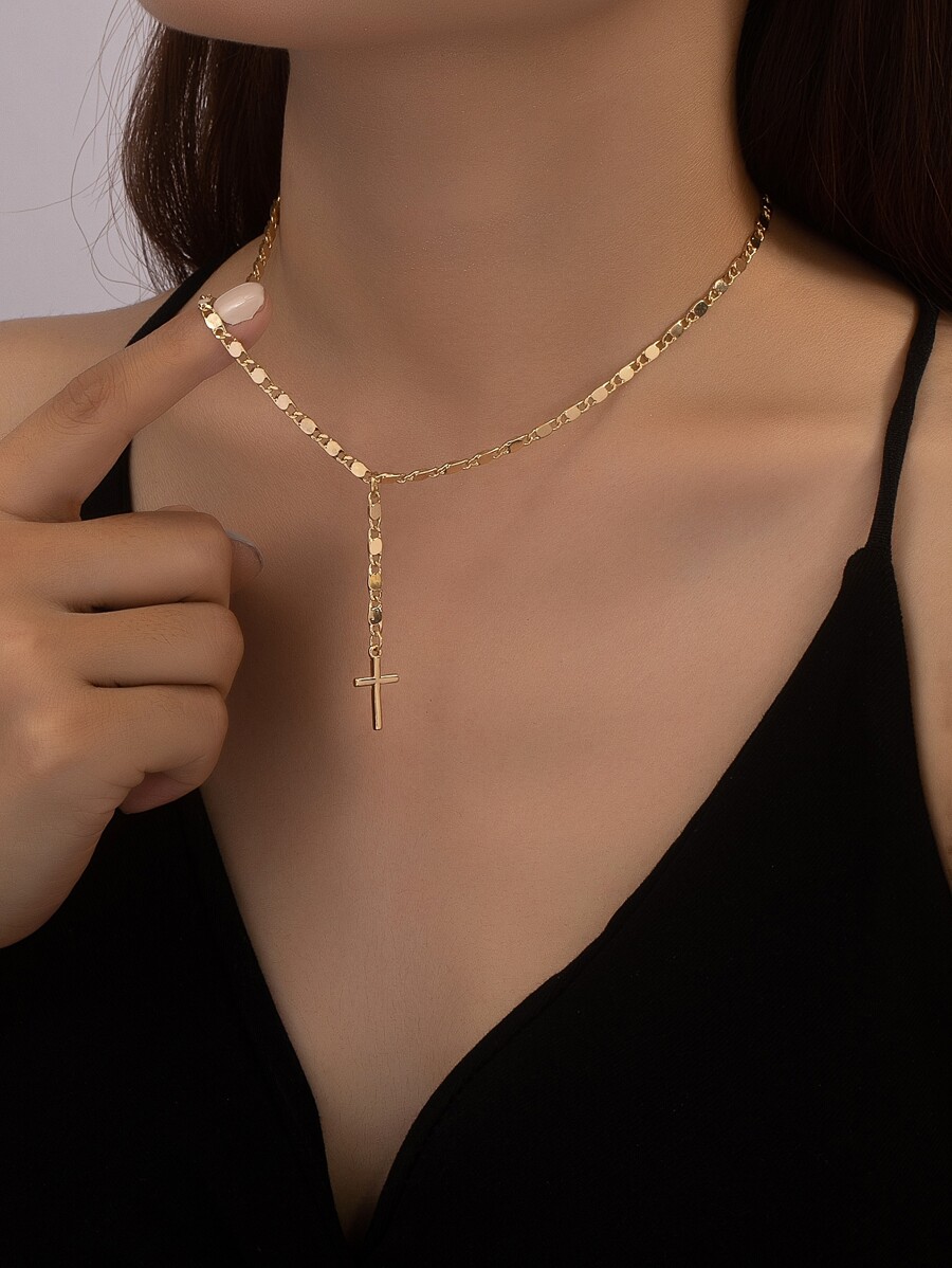 1pc Fashionable Versatile Simple Cross Pendant Necklace | SHEIN USA