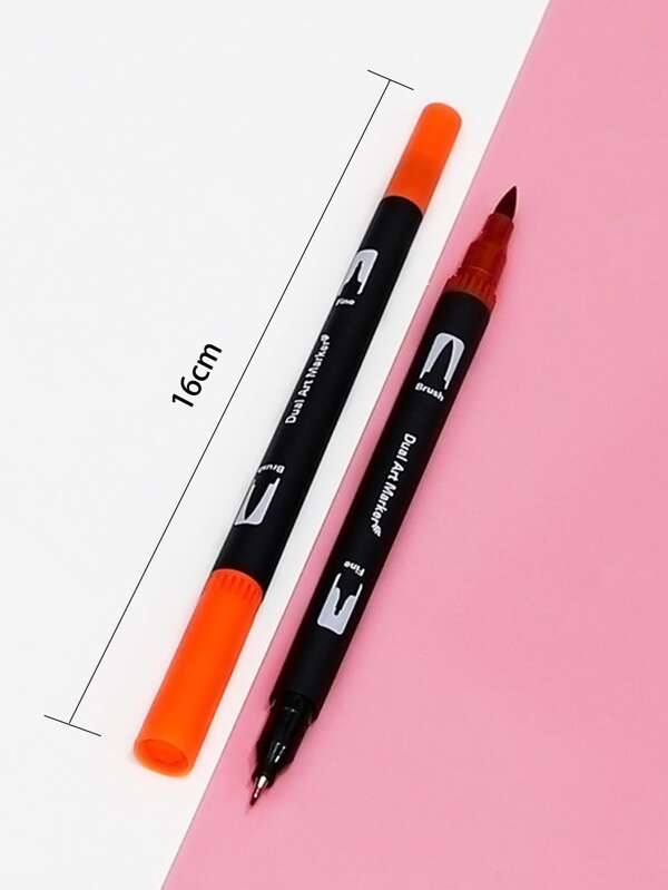 24pcs/set 24-color Dual-tip Watercolor Brush Pens | SHEIN USA