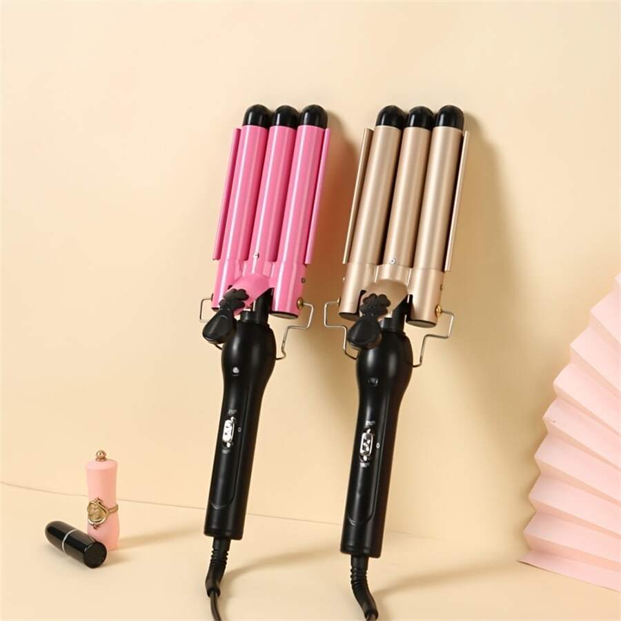 Lcd Triple Barrel Hair Curler, Three Barrel Hair Waver For Making Water ...