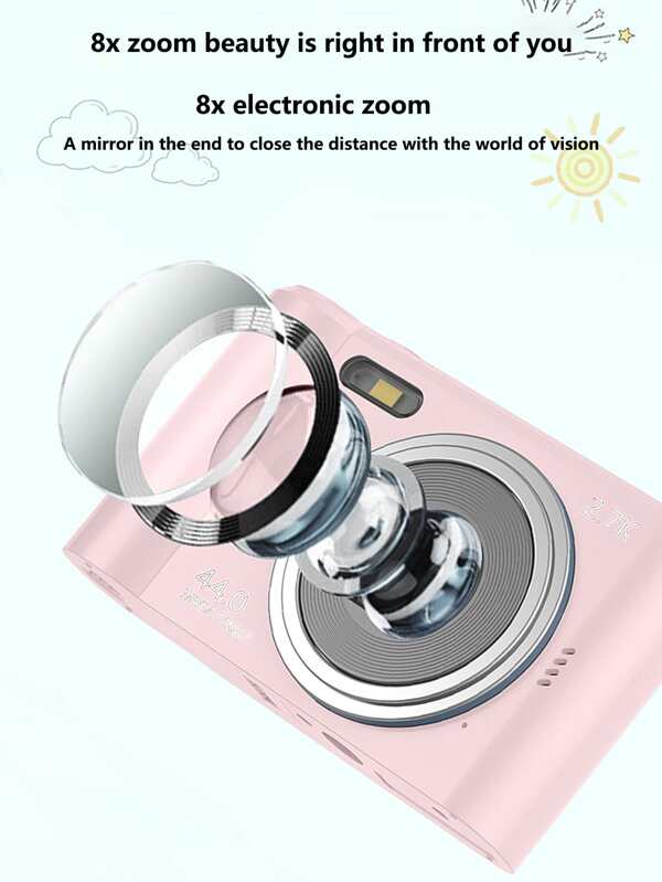 Dc109 Portable Mini Ccd Digital Camera, 4400w Pixel, 2.7k Recording, 8x ...