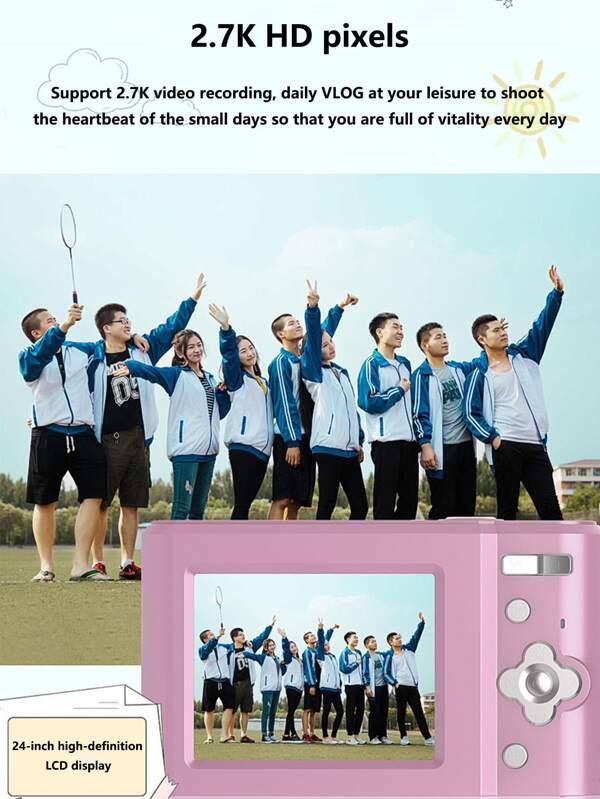 Dc109 Portable Mini Ccd Digital Camera, 4400w Pixel, 2.7k Recording, 8x ...