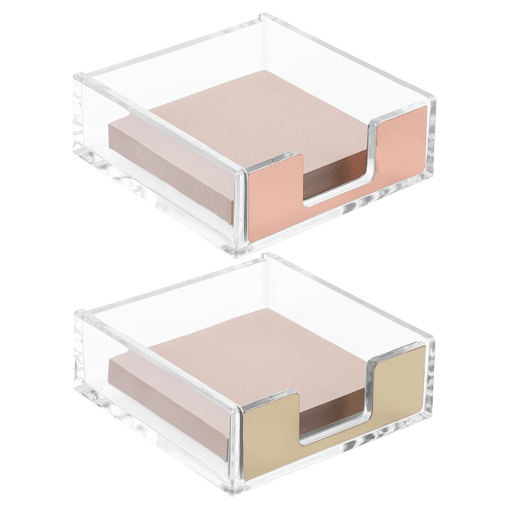 2Pcs Clear Acrylic Notepad Holder Sets, Square Note Holder for 3" x 3 ...