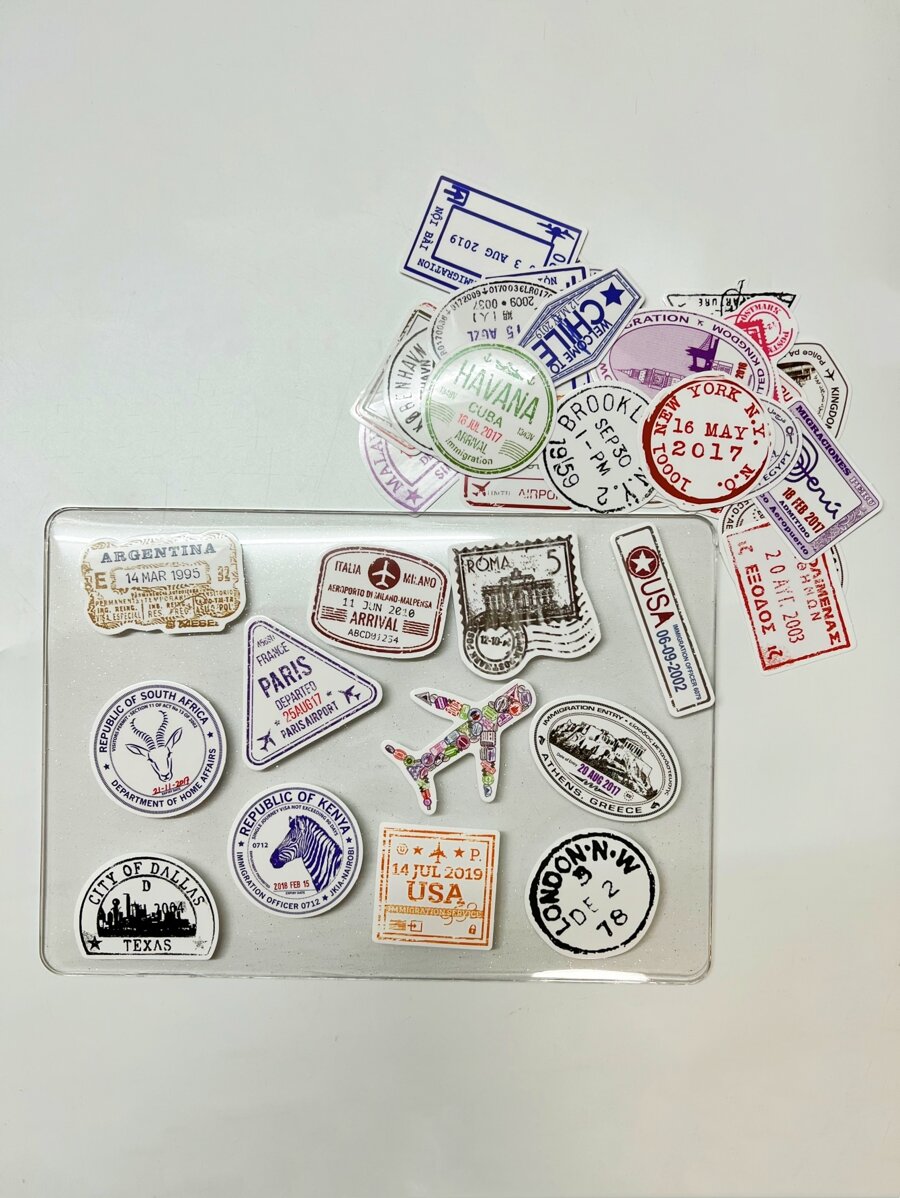 50 pcs transparent retro postmark travel travel account graffiti ...