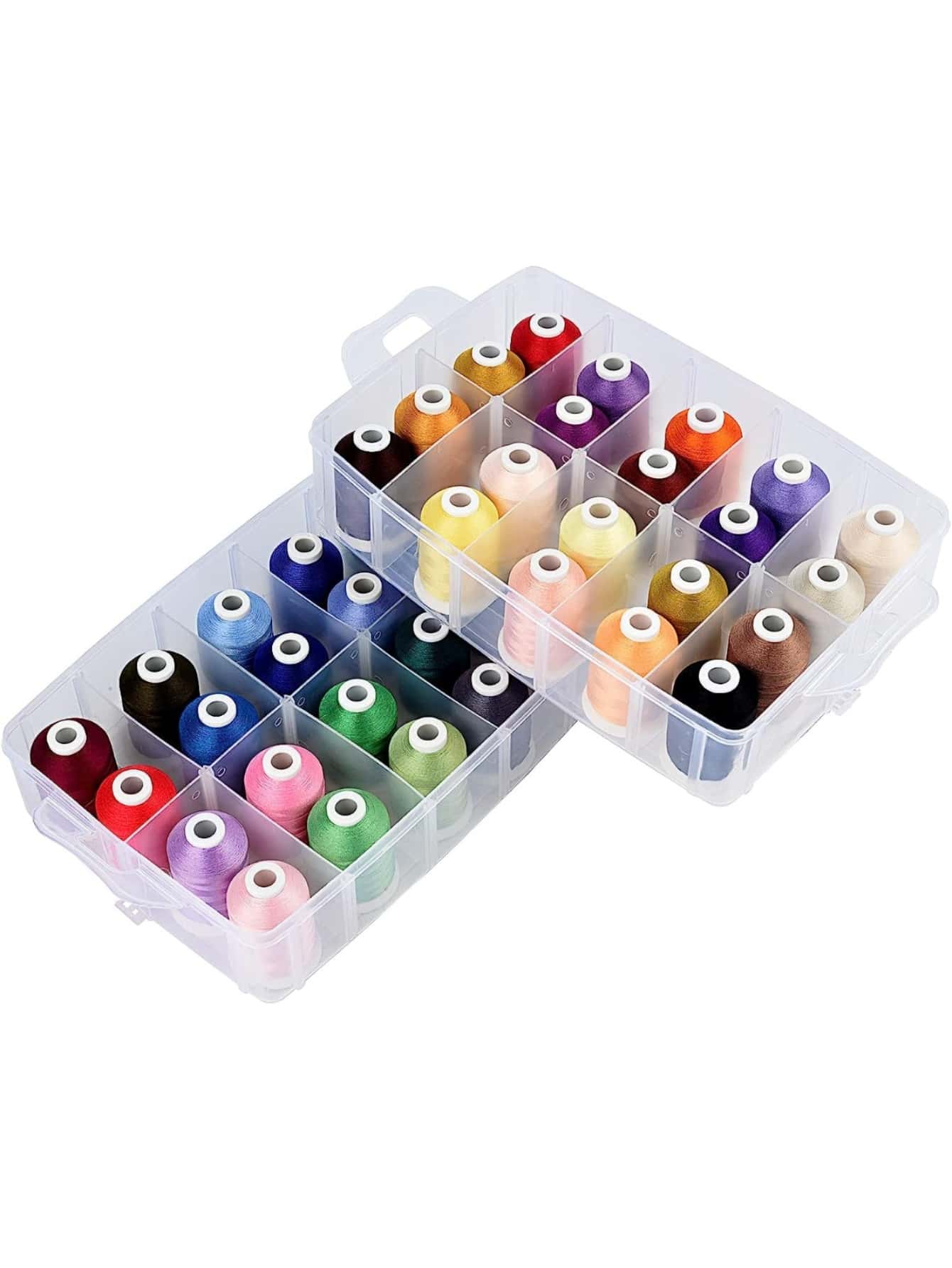 Simthread 40 Colors 100% Polyester Embroidery Thread kit with Storage ...