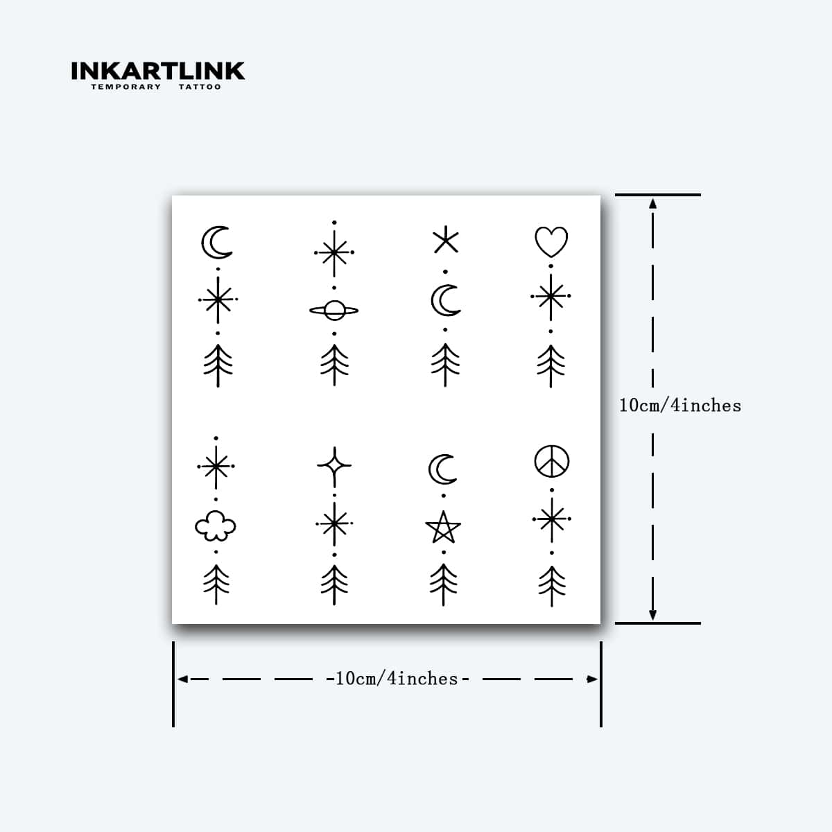 Inkartlink 10*10Cm 1Pc Finger Natural Herbal Juice Tattoo Sticker ...