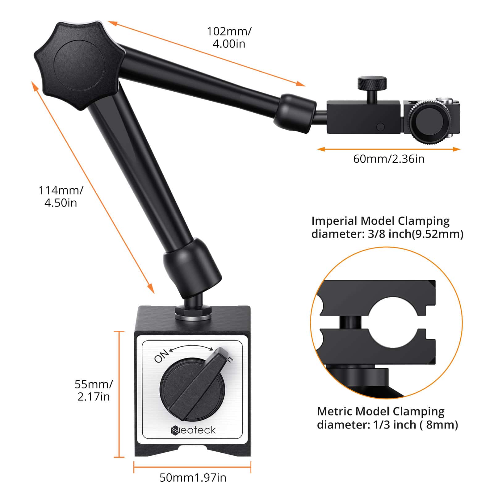 Magnetic Base Stand for Digital Dial Indicator Gauge 176lbs 80kg Max ...