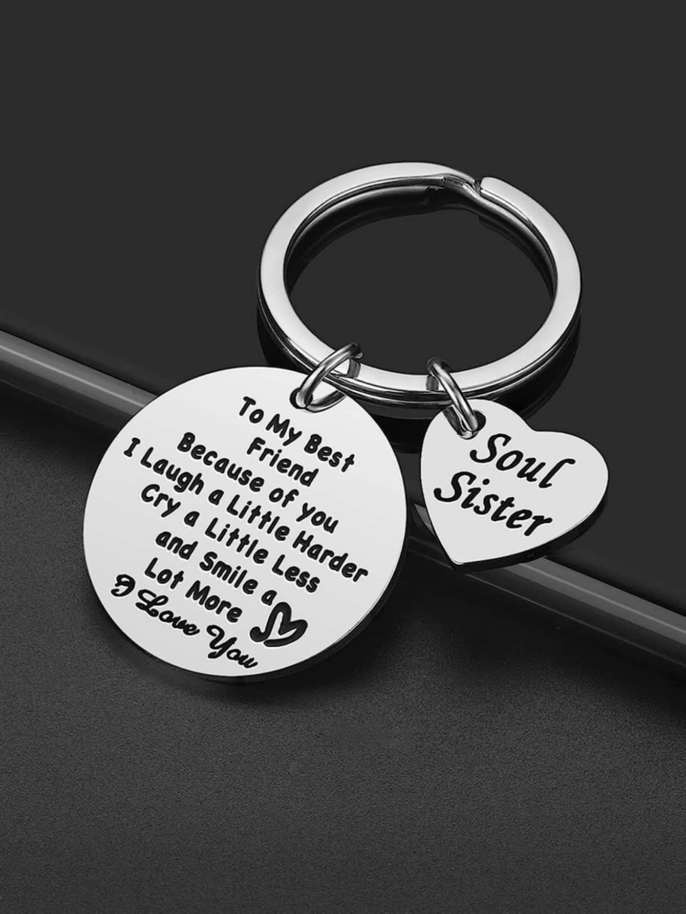 Street 1pc Best Friends Keychain In Stainless Steel - Sisterhood ...