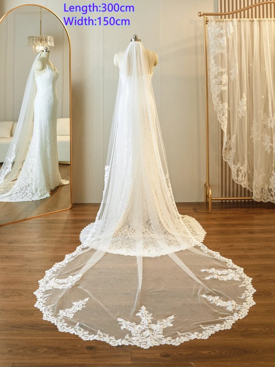 1pc Simple Ivory Lace Veil | SHEIN USA