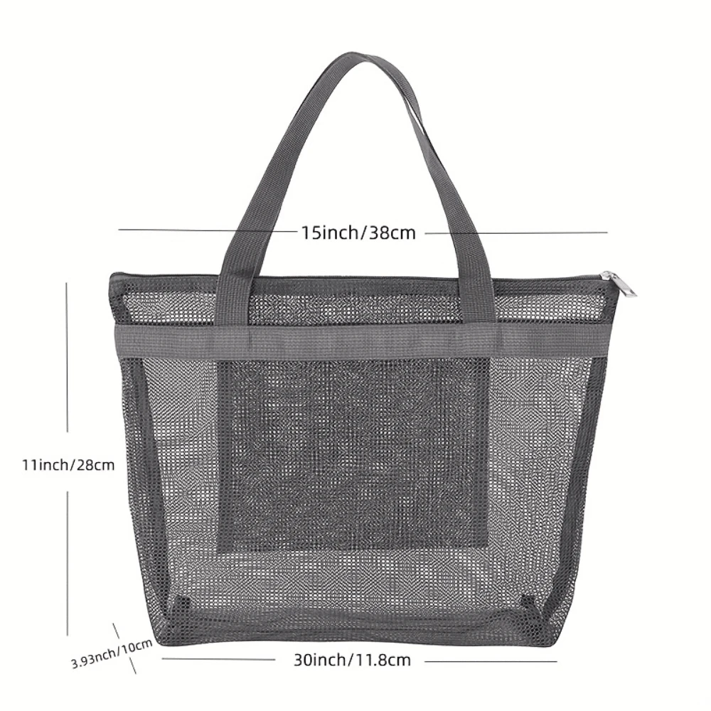 Gray Beach Bag Set: 1 Bag + 1 Pouch | SHEIN USA