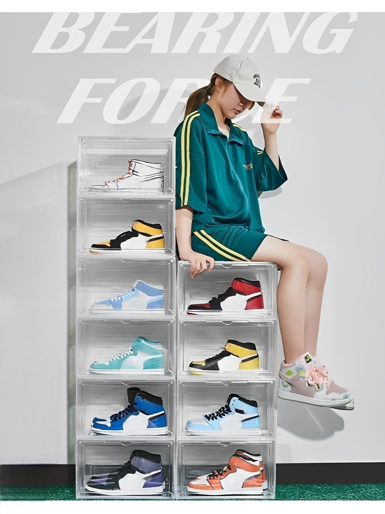 Large Clear Shoe Box Hard Plastic Stackable, Shoe Containers Shoe ...